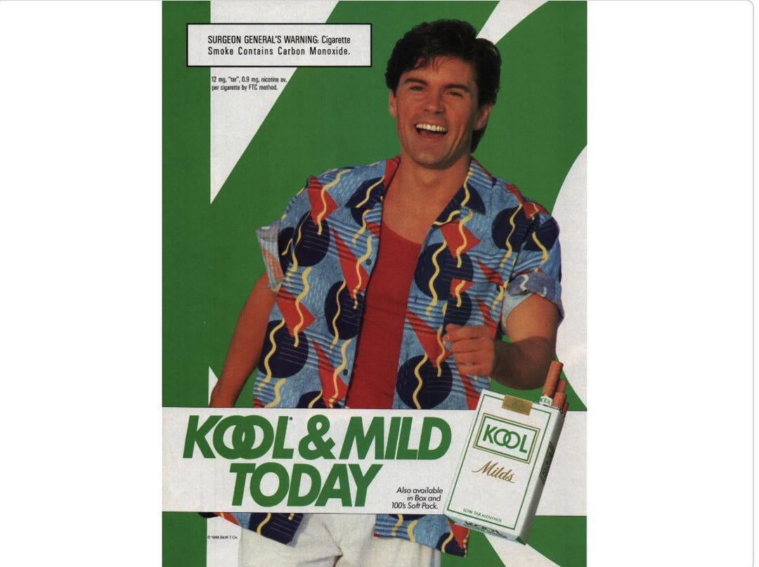 1988 - Kool & Mild Cigarette Ad - Original Vintage Collectible - Etsy