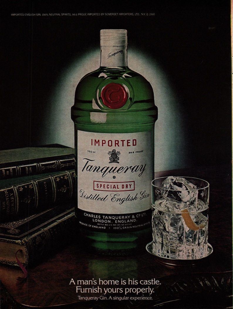 1980 Tanqueray Gin Ad Original Vintage Collectible - Etsy