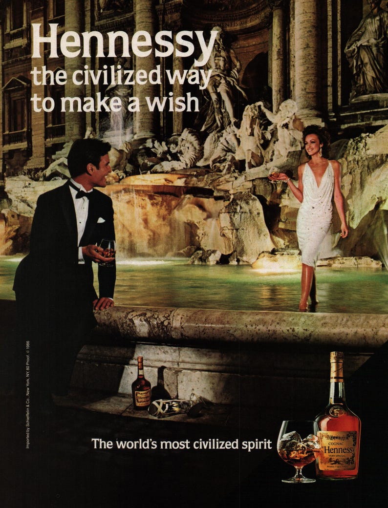 1986 - Hennessy Cognac Ad - Original Vintage Collectible - Etsy