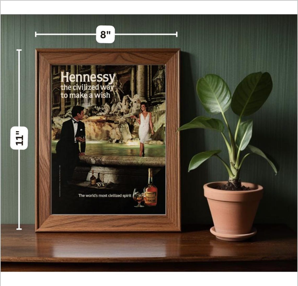 1986 - Hennessy Cognac Ad - Original Vintage Collectible - Etsy
