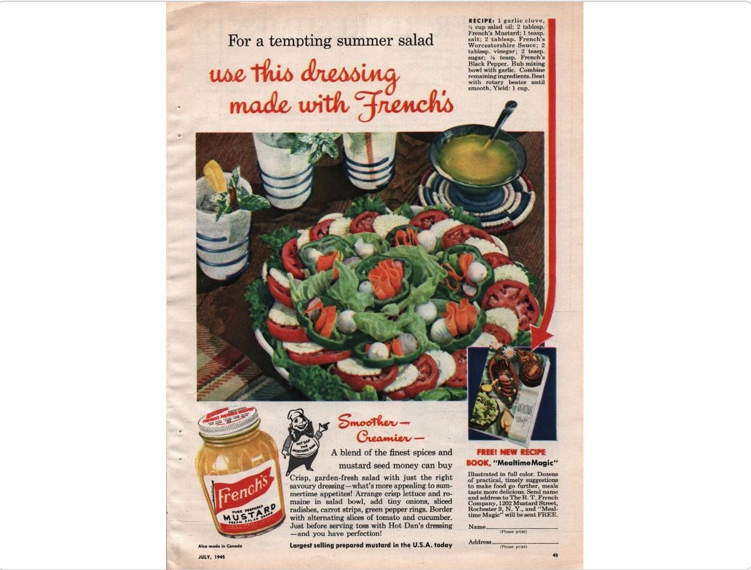 1945 - French's Mustard Ad - Original Vintage Collectible - Etsy