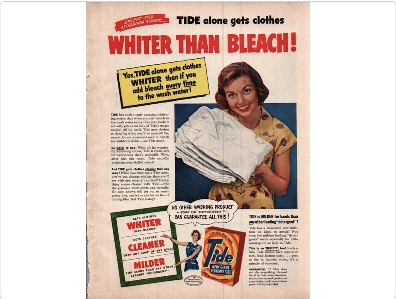 1953 - Tide Detergent Ad - Original Vintage Collectible - Etsy