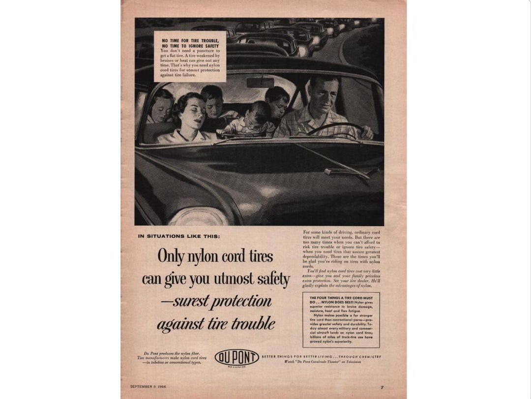 1956 - Dupont Tire Cord Ad - Original Vintage Collectibl - Etsy