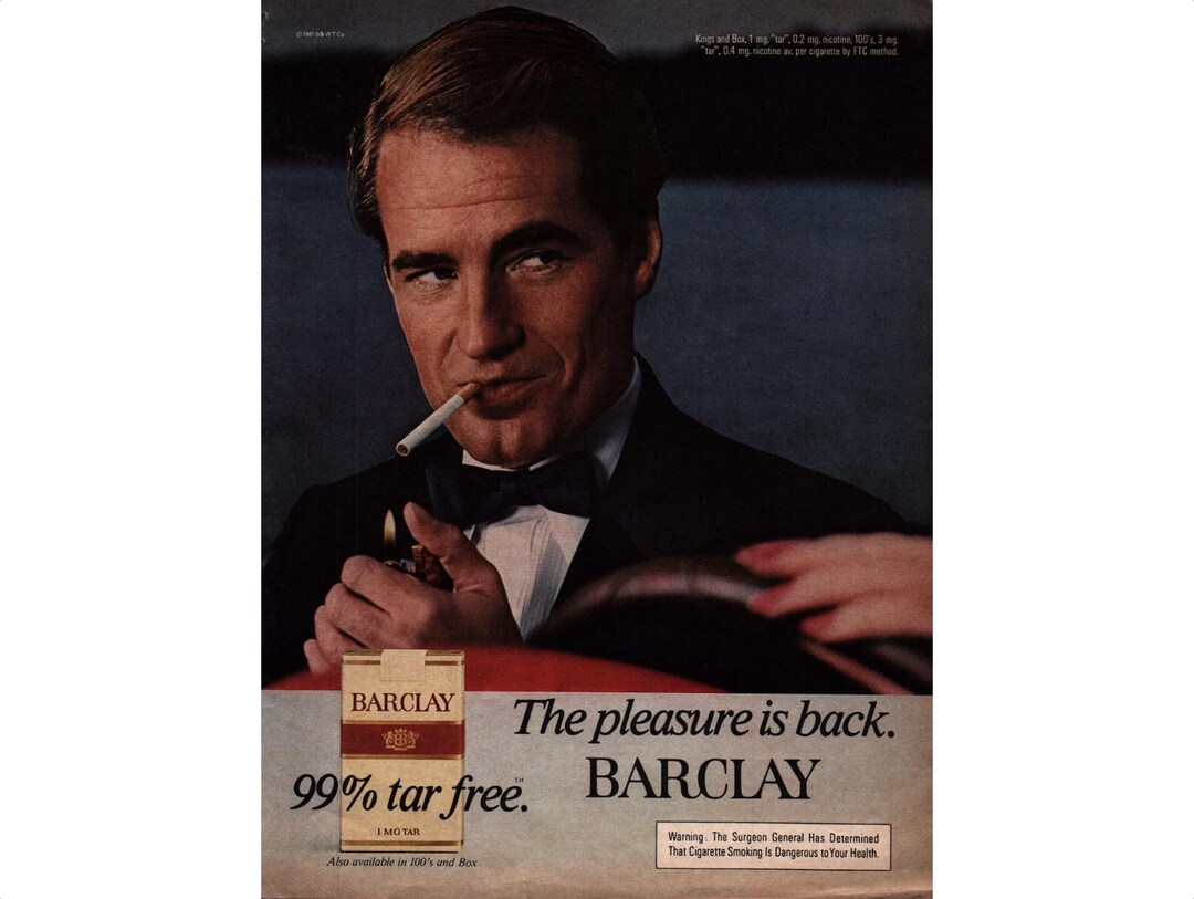 1981 - Barclay Cigarette Ad - Original Vintage Collectible - Etsy