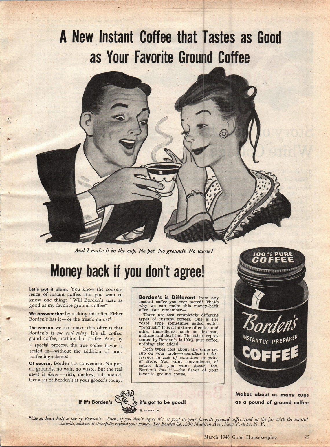1953 - Borden's Ground Coffee Ad - Original Vintage Collectible - Etsy