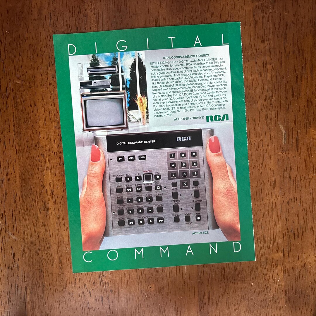 1983 - RCA Digital Command Center Ad - Original Vintage Collectible - Etsy