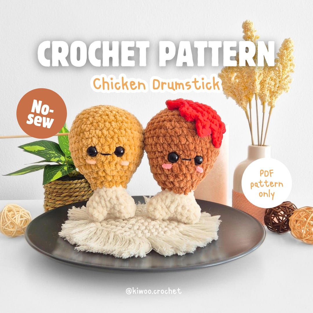Chicken Drumstick | Cute Food Amigurumi | PDF Crochet Pattern ...