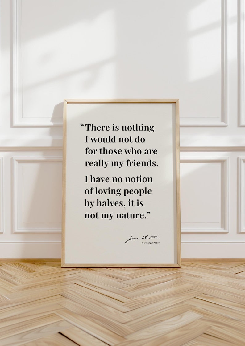 Jane Austen Quote Printable Poster Northanger Abbey Literature Reading ...