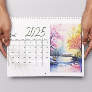 2025 Magic Watercolor Calendar Digital Download PNG & PDF, A2 Format - Etsy