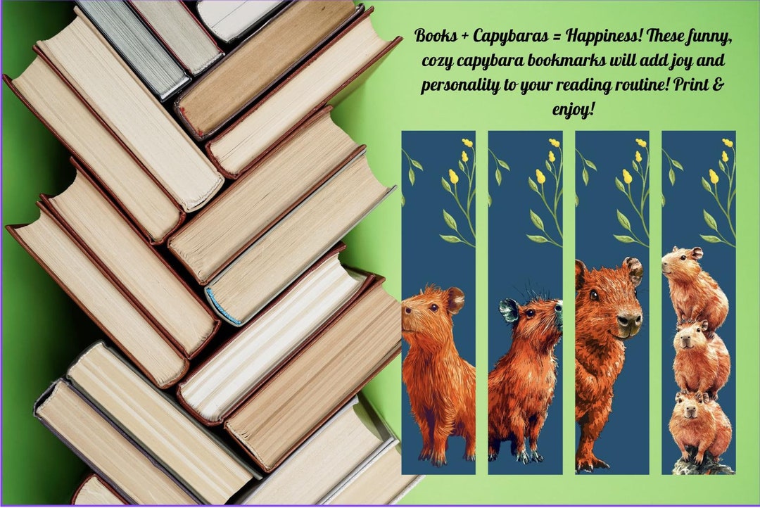 Funny Capybara Bookmark Bundle – Adorable & Quirky Digital Bookmarks ...