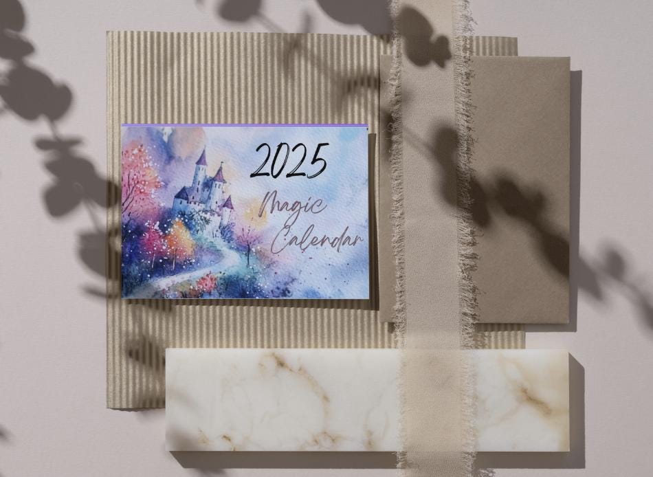 2025 Magic Watercolor Calendar Digital Download PNG & PDF, A2 Format - Etsy