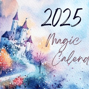 2025 Magic Watercolor Calendar Digital Download PNG & PDF, A2 Format - Etsy