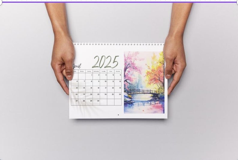 2025 Magic Watercolor Calendar Digital Download PNG & PDF, A2 Format - Etsy
