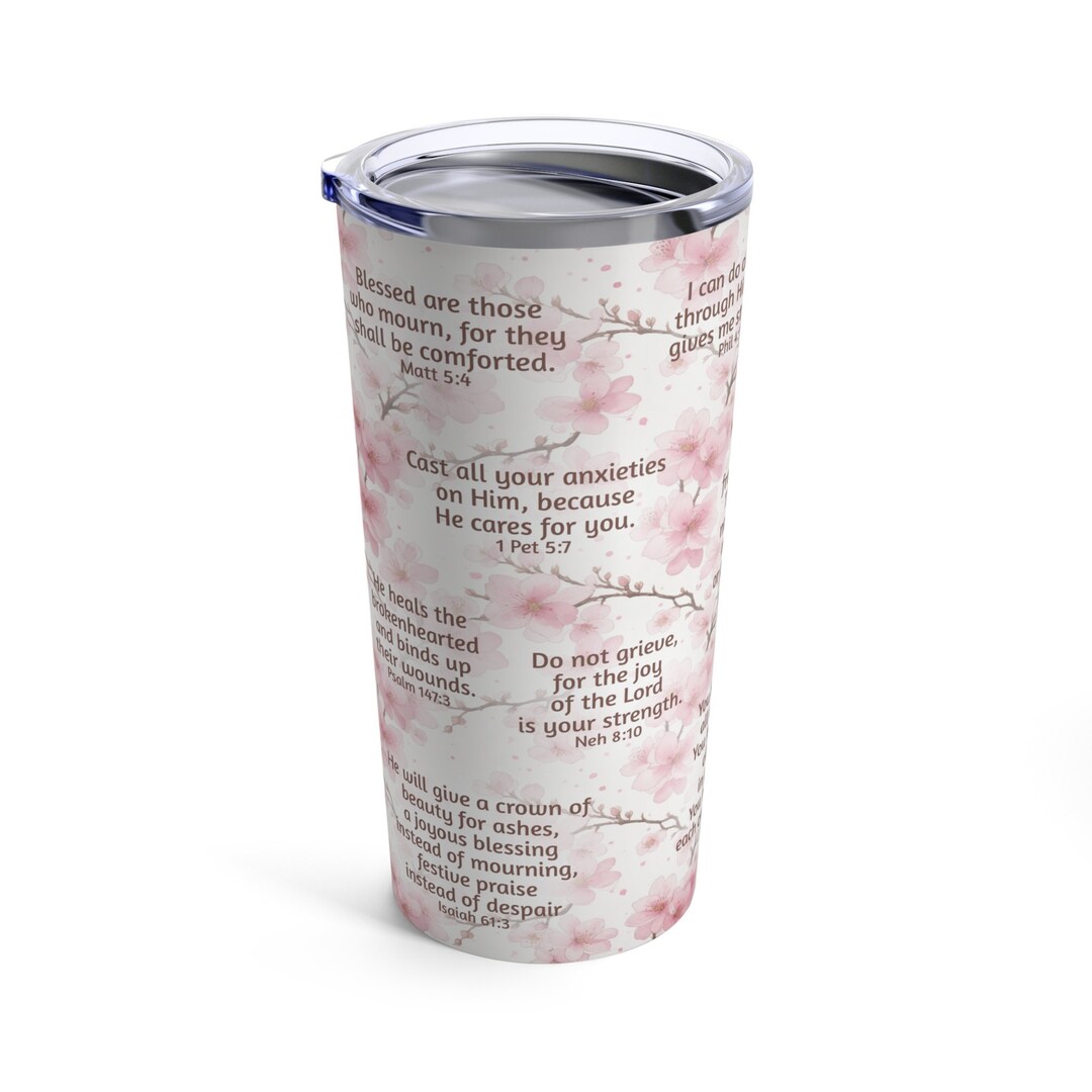 Bible Verse Travel Mug, Christian Comfort Gift, Grief Tumbler, Mourning ...