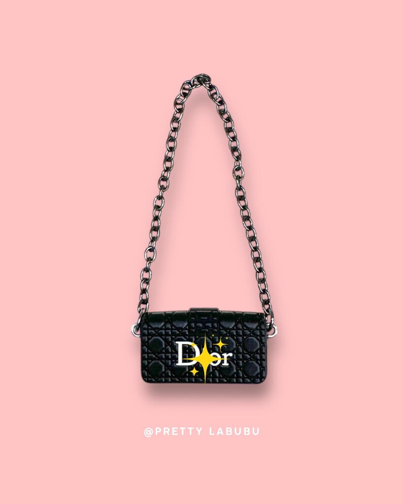 Cute Labubu Doll Navy Blue Dress Print Design Luxury for Labubu ...