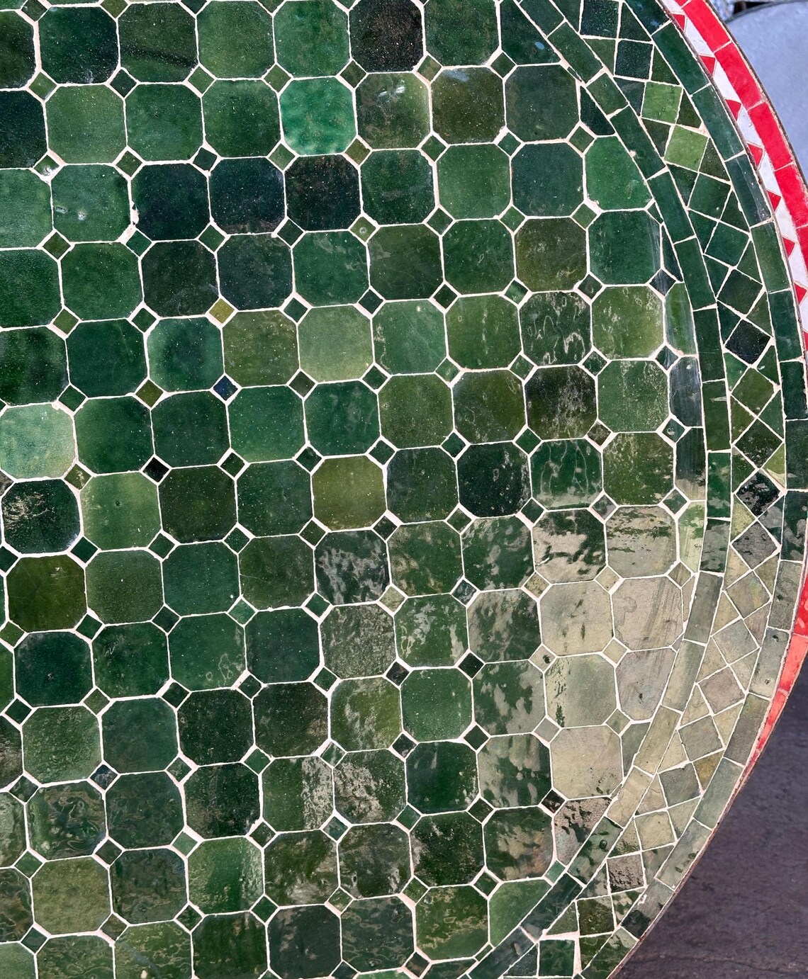 Round Mosaic Table, Round Dining Table, Handmade Zellige Tile Table, - Etsy