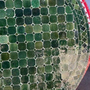 Round Mosaic Table, Round Dining Table, Handmade Zellige Tile Table, - Etsy