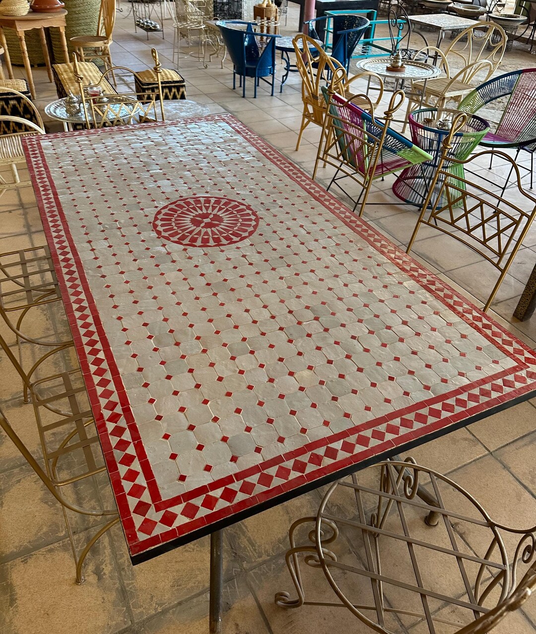 Rectangular Dining Table, Handmade Dining Table, Moroccan Handmade ...