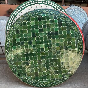 Round Mosaic Table, Round Dining Table, Handmade Zellige Tile Table, - Etsy