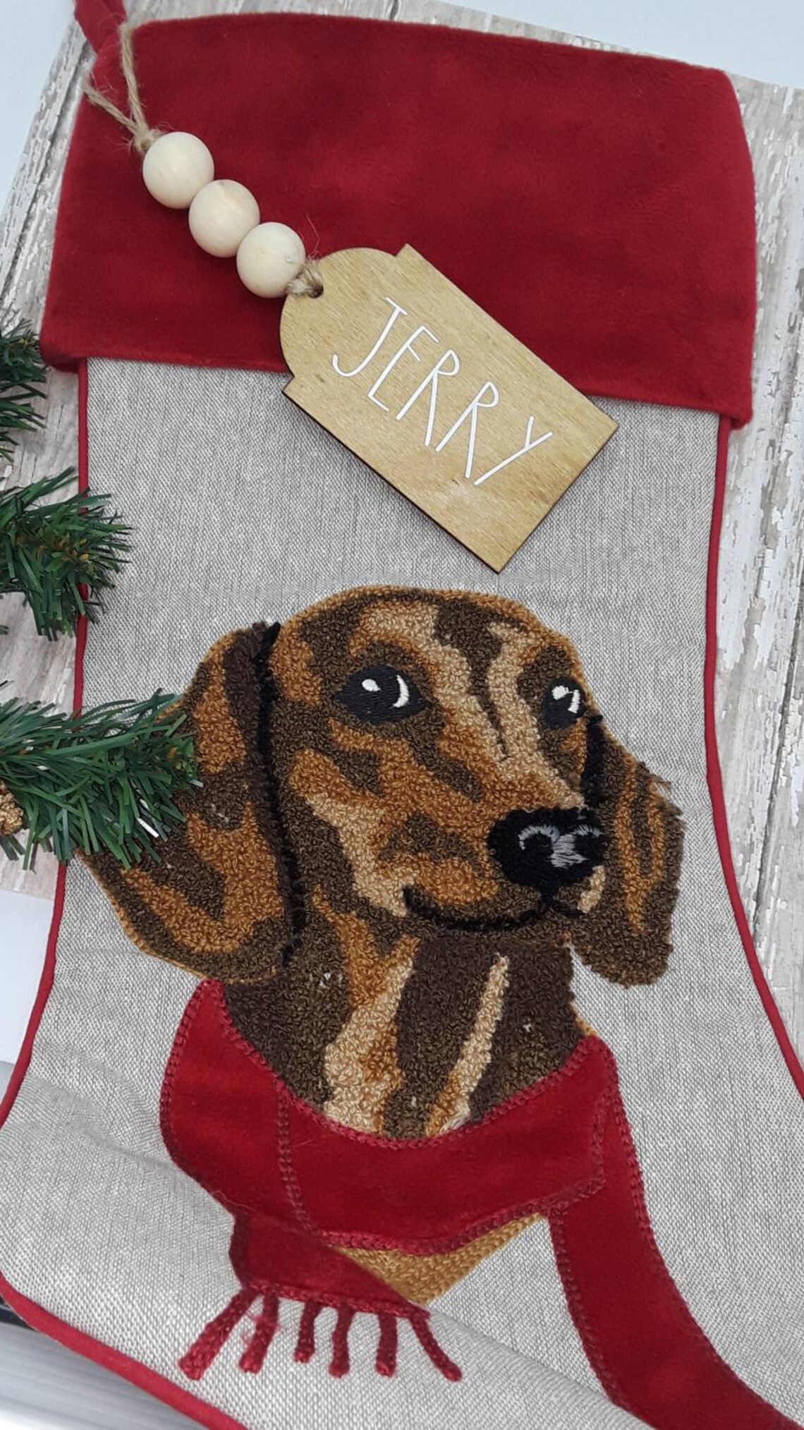 Wood Stocking Name Tag Vinyl Decal Farmhouse Personalized | Etsy