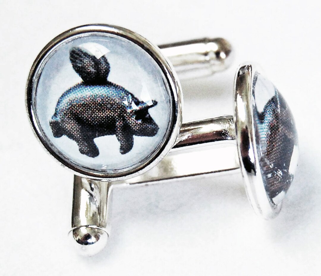 Silver or Gunmetal Pigasus Cufflink Pair, Flying Pig Cufflinks, When ...