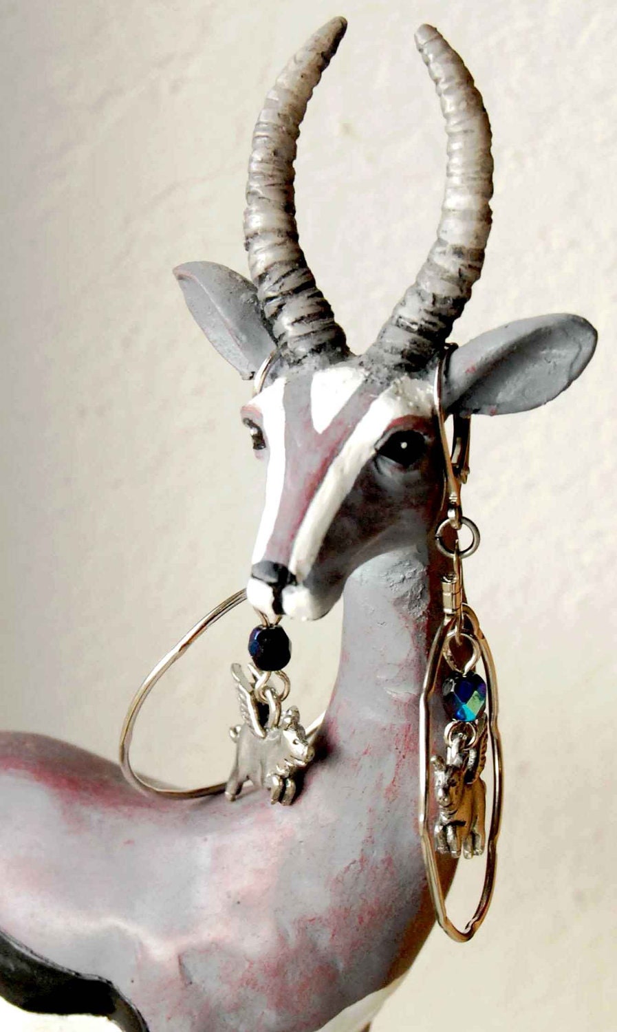 Pigs Flying Through Hoops Earrings With Bead Color Choice - Etsy