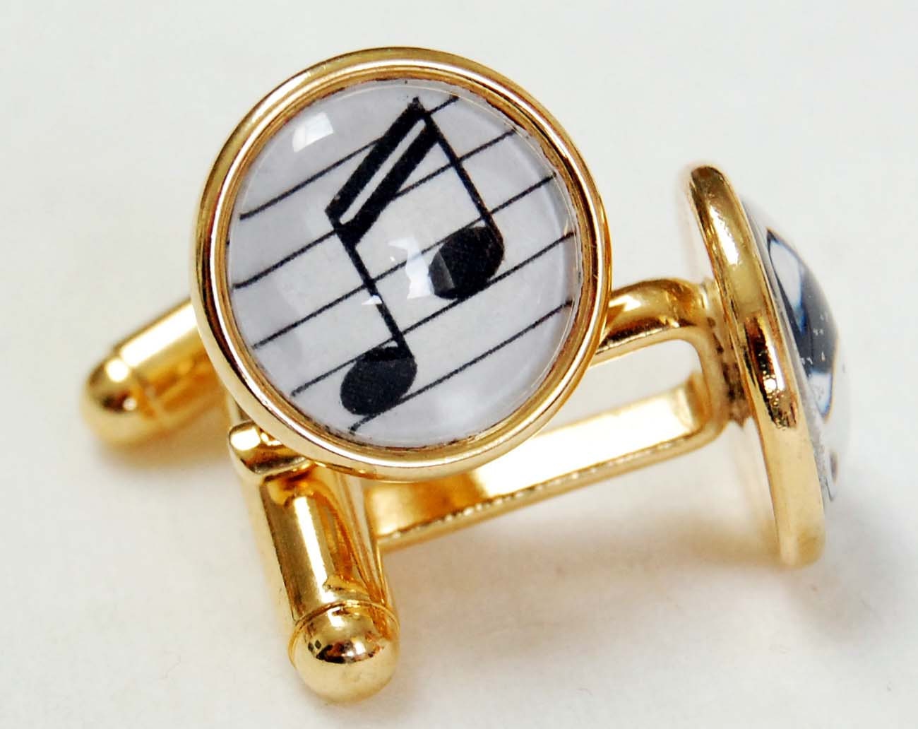 Gold Plated Music Note Cufflink Pair, Sixteenth Note Music Cuff Links ...