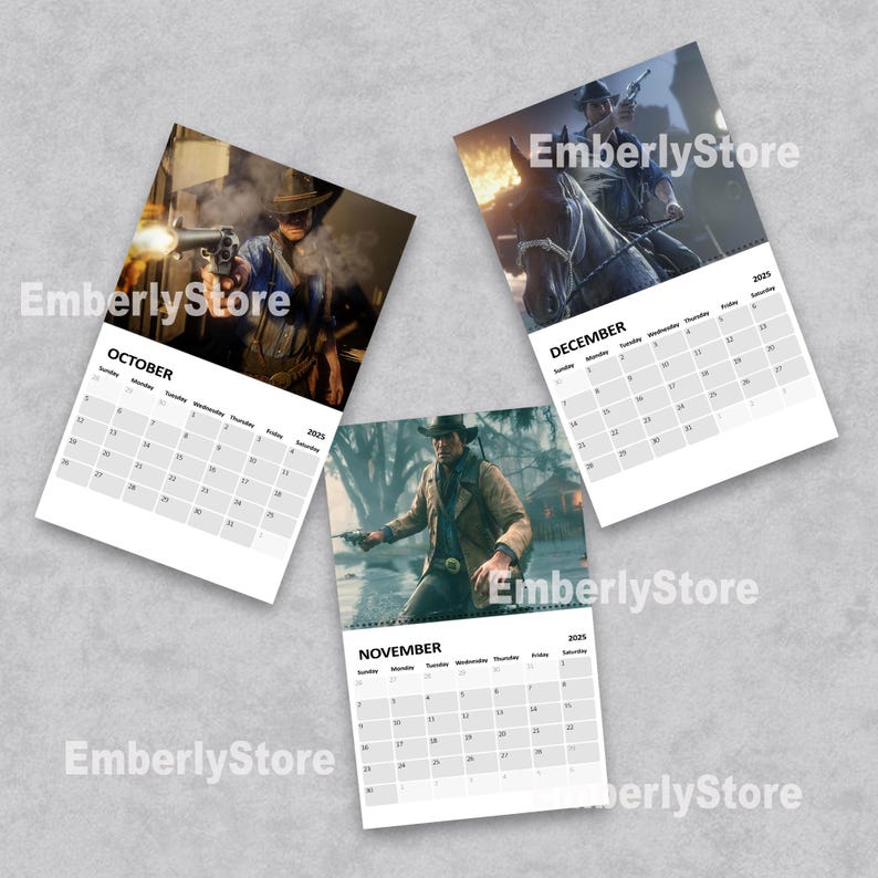 Arthur Morgan 2025 Wall Calendar, 2 Sizes Retro Fictional Character ...