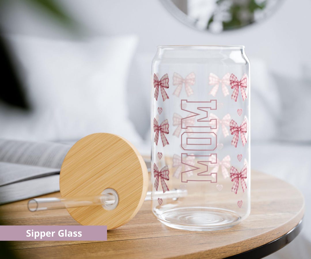 Coquette Sipper Glass - Cute Tumbler With Straw & Lid, Customizable ...