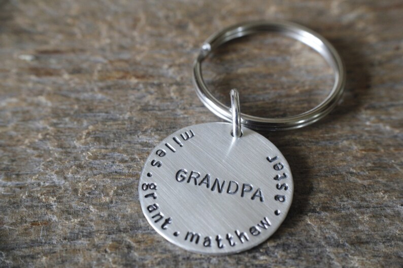 Personalized Key Chain Sterling Silver Hand Stamped Key | Etsy