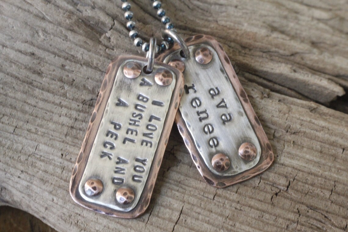 Personalized Rustic Dog Tags Personalized Gift for Dad Gift - Etsy