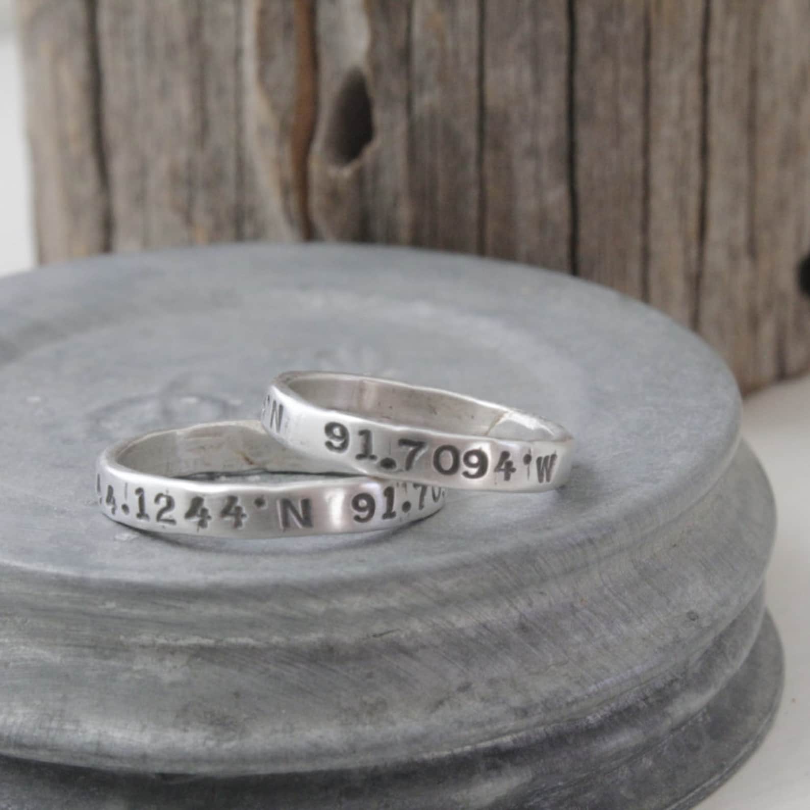 Couples Coordinate Rings Long Distance Relationship Ring - Etsy