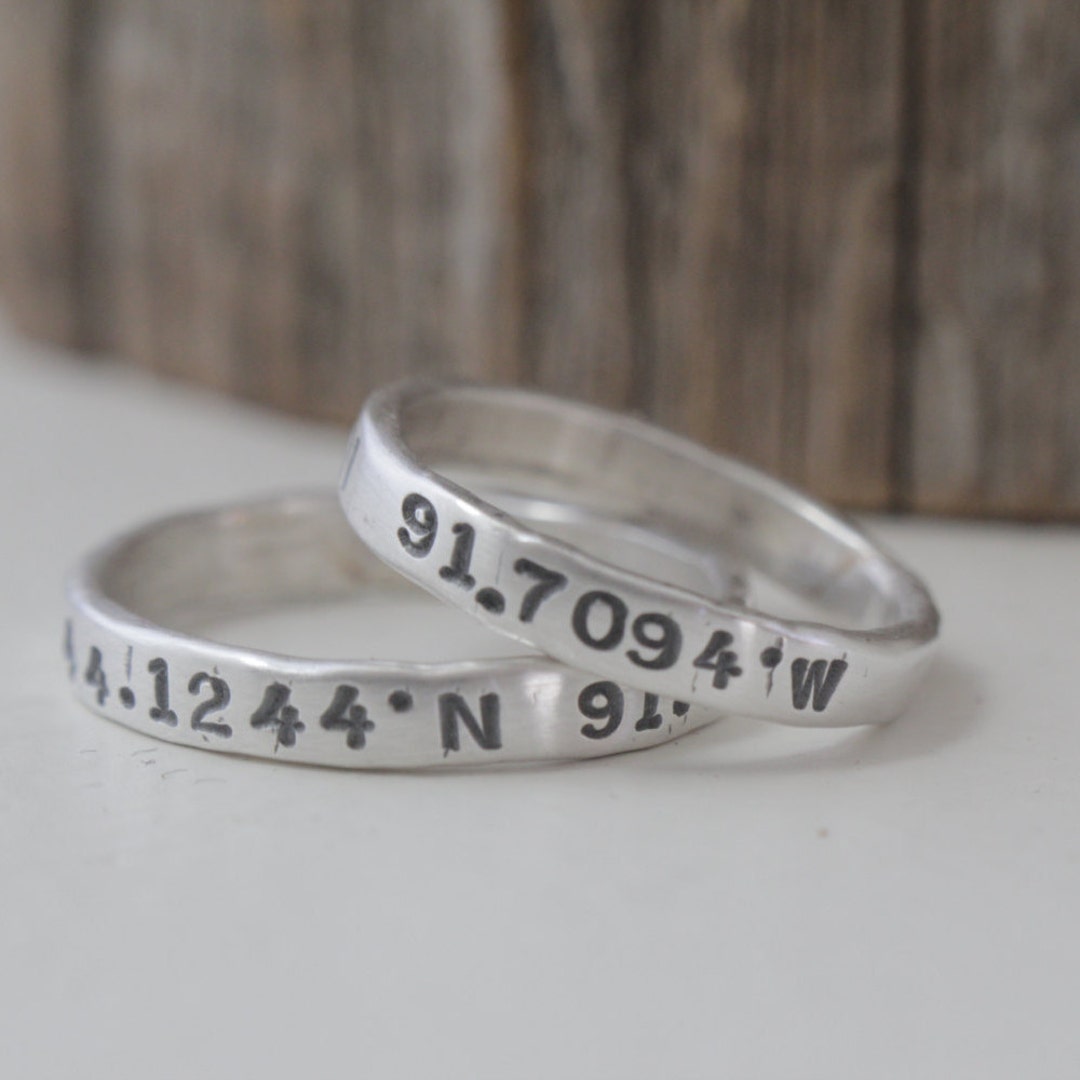 Couples Coordinate Rings, Long Distance Relationship Ring, Coordinate ...