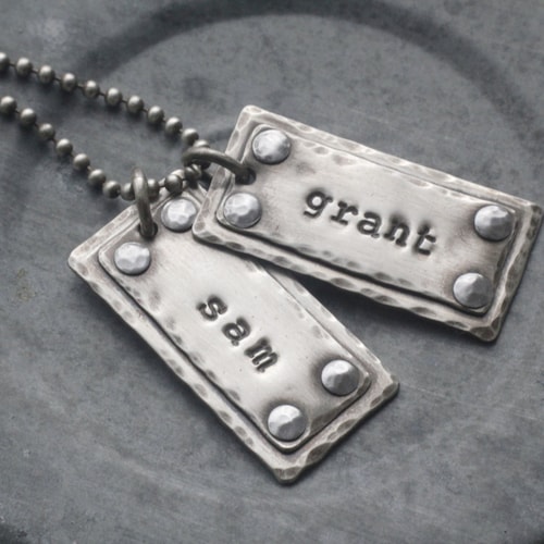 Personalized Dog Tags Rustic Sterling Dog Tags Daddy - Etsy