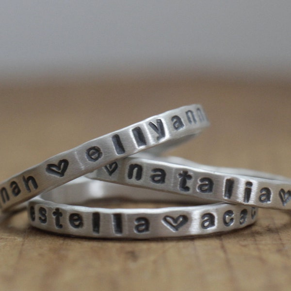Stackable Name Ring - Etsy