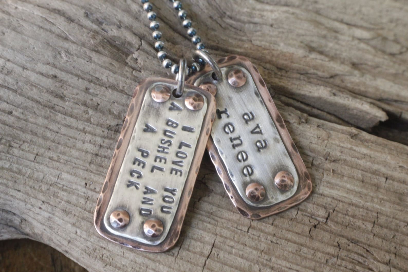 Personalized Rustic Dog Tags Personalized Gift for Dad Gift - Etsy
