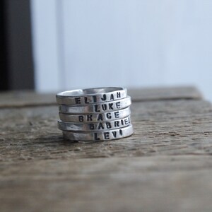 Personalized Stacking Rings/customized Rings/kids Name Rings/new Mom ...