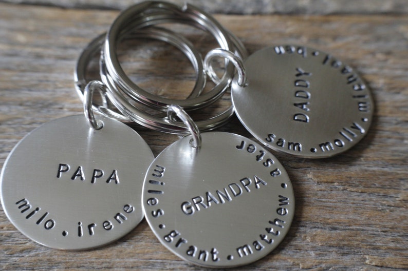 Personalized Key Chain Sterling Silver Hand Stamped Key - Etsy