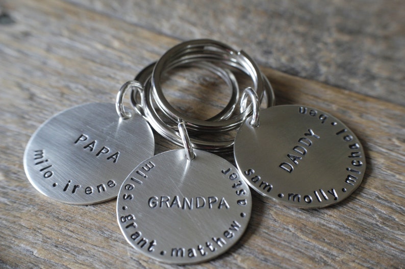 Personalized Key Chain Sterling Silver Hand Stamped Key - Etsy