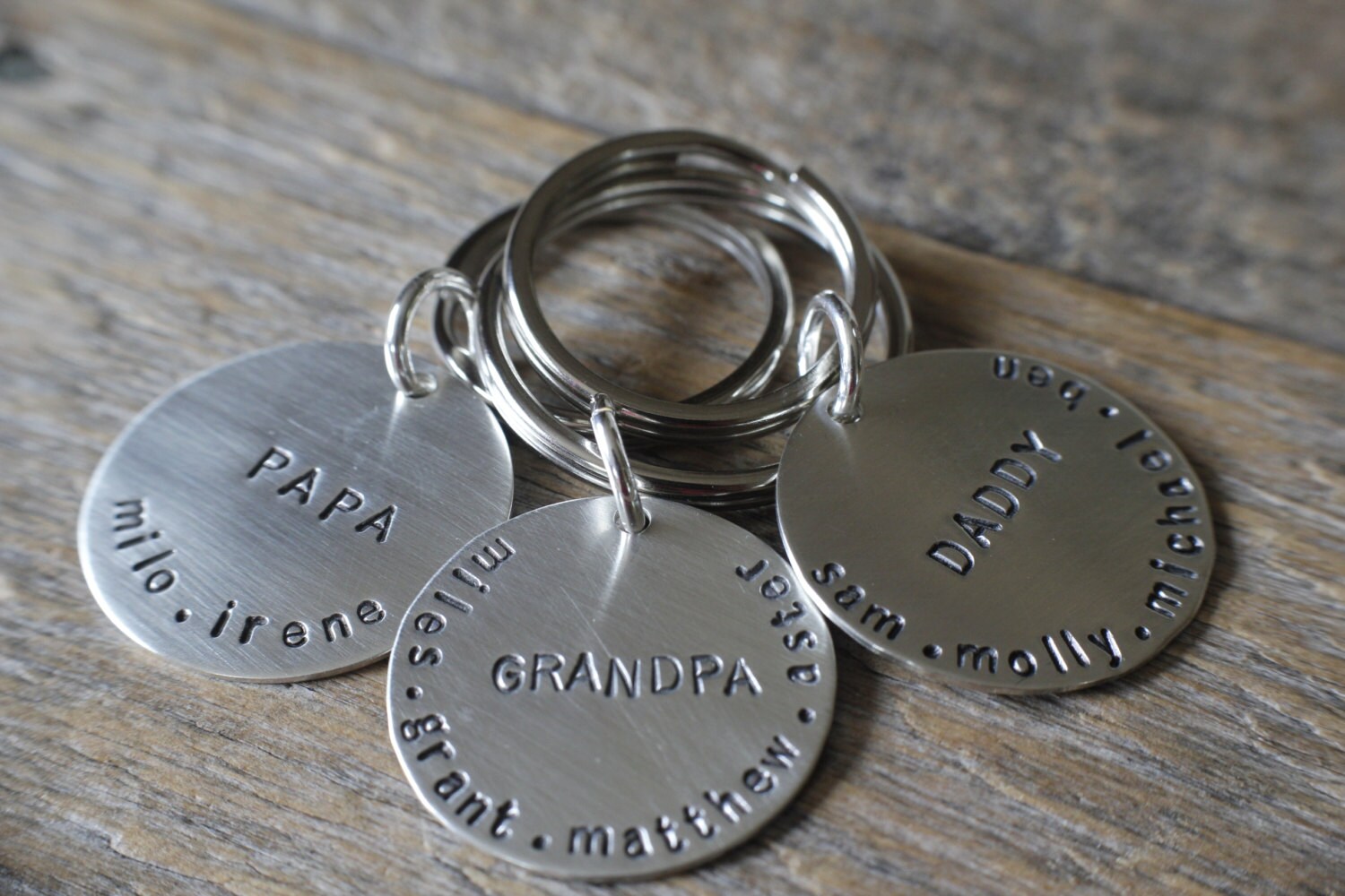 Personalized Key Chain Sterling Silver Hand Stamped Key - Etsy