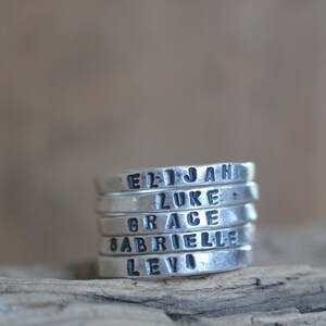 Personalized Stacking Rings/customized Rings/kids Name Rings/new Mom ...