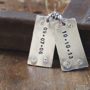 Personalized Dog Tags, Rustic Sterling Dog Tags, Daddy Necklace, Mommy ...