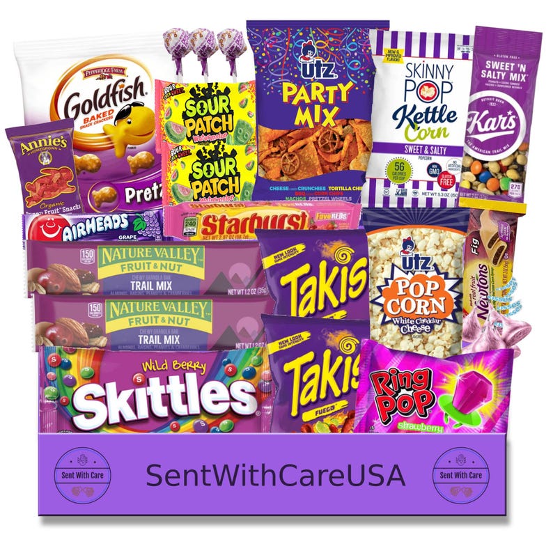 Color Snack Box - Blue Snack Box, Purple Snacks, Red Snacks, Green ...