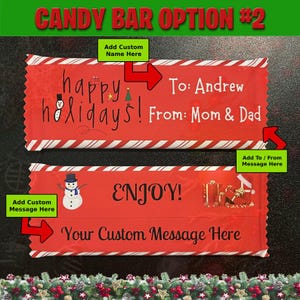 Christmas Candy Bar Wrappers Grinch Candy Bar Wrapper Personalized Elf ...