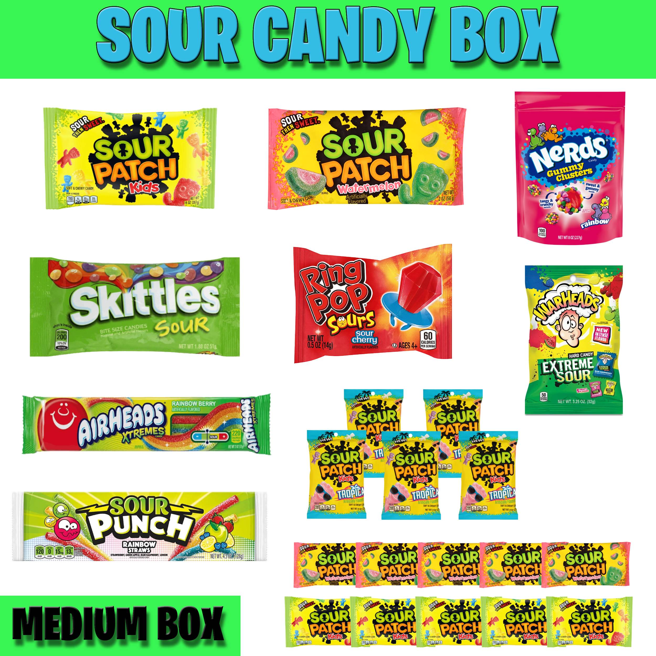 Sour Candy Box Sour Gummy Candy Variety Pack | Sour Snacks & College ...