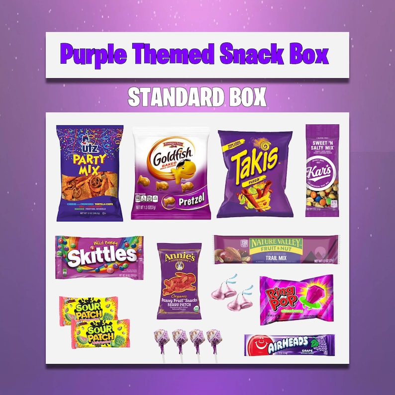 Purple Gift Box Purple Snacks | Purple Snack Box & Snack Care Package ...
