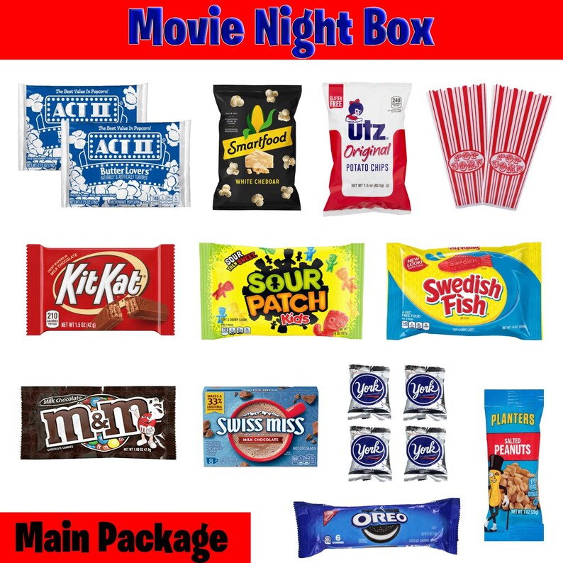 Family Movie Night Snack Box | Movie Night Box Party Gift With Movie ...