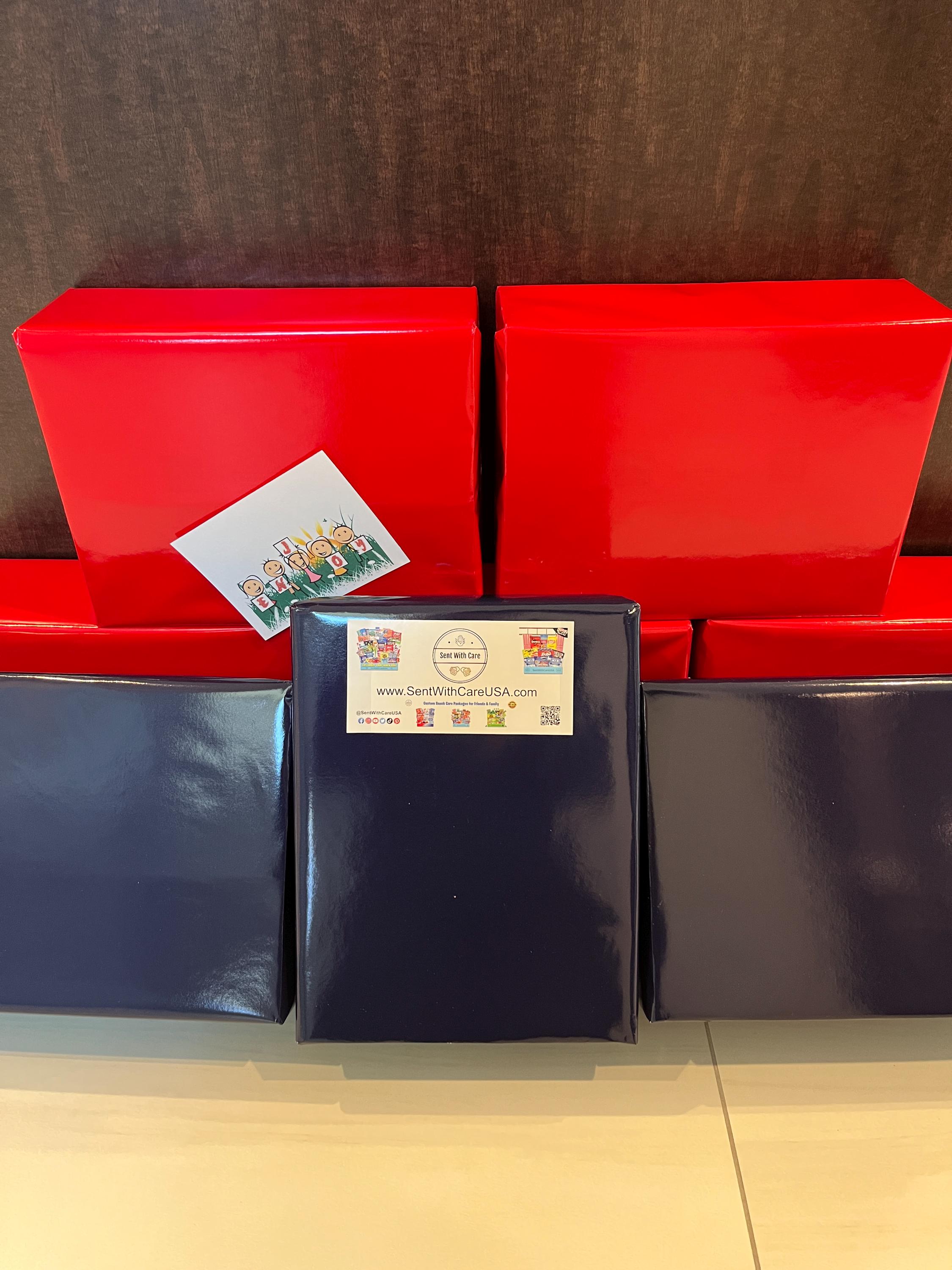 Red Snack Box & Red Gift Box - Red American Snack Box Basket | College ...