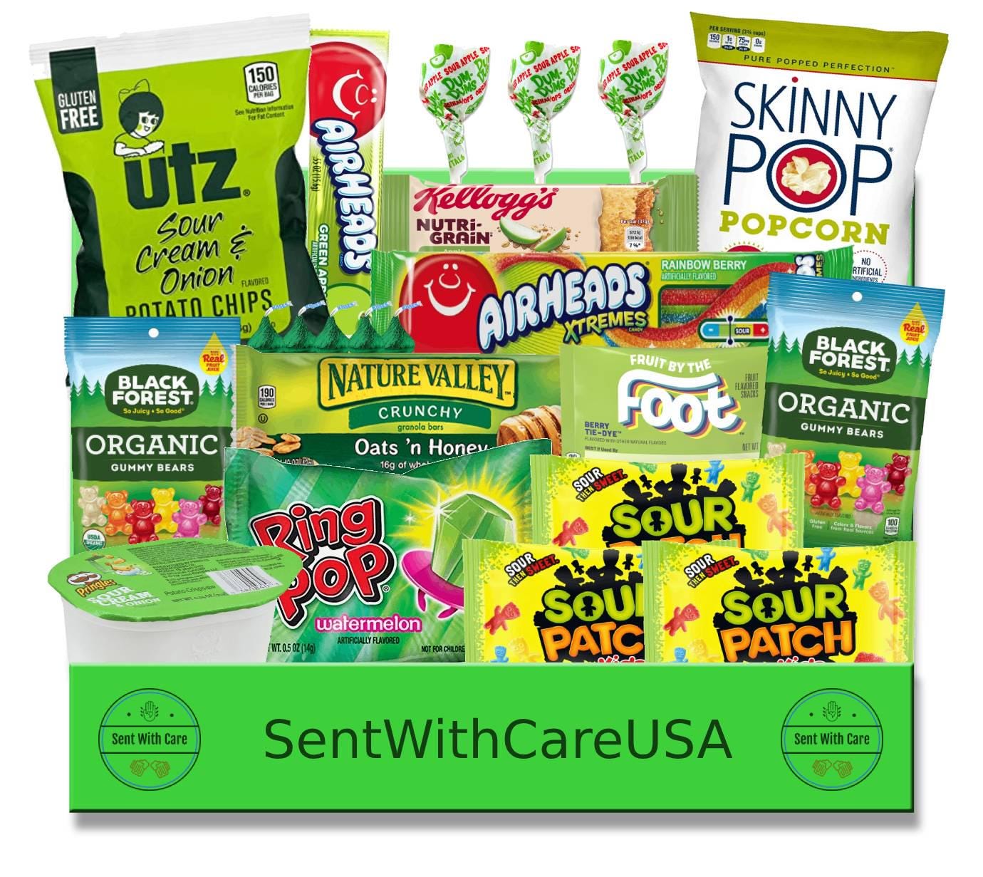 Green Snack Box & Green Gift Box - Green Gifts Gift Basket | Green ...