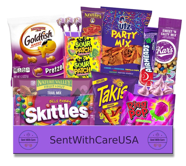 Purple Gift Box Purple Snacks | Purple Snack Box & Snack Care Package ...